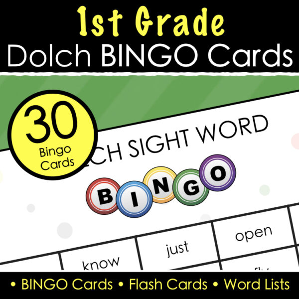 Dolch 1st Grade Sight Word BINGO - 30+ Bingo Cards, Flashcards + Word ...