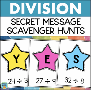 Division Facts Math Scavenger Hunt Secret Message Activity | Made By ...