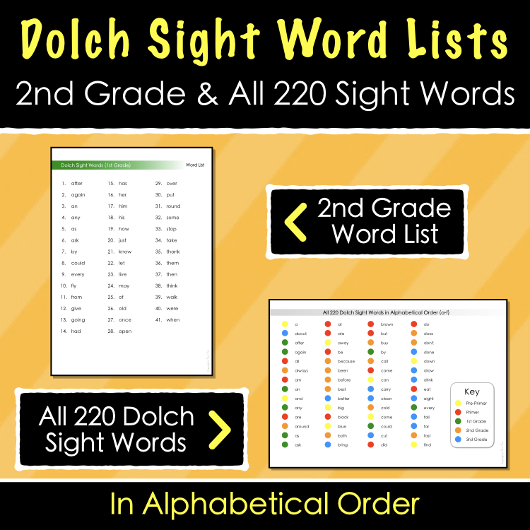 Dolch 2nd Grade Sight Word BINGO - 30+ Bingo Cards, Flashcards + Word ...