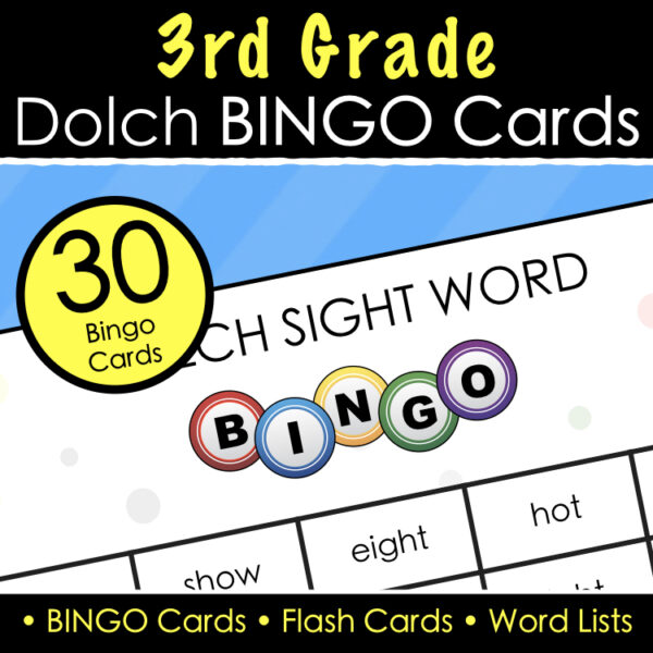 Dolch 3rd Grade Sight Word BINGO - 30+ Bingo Cards, Flashcards + Word ...