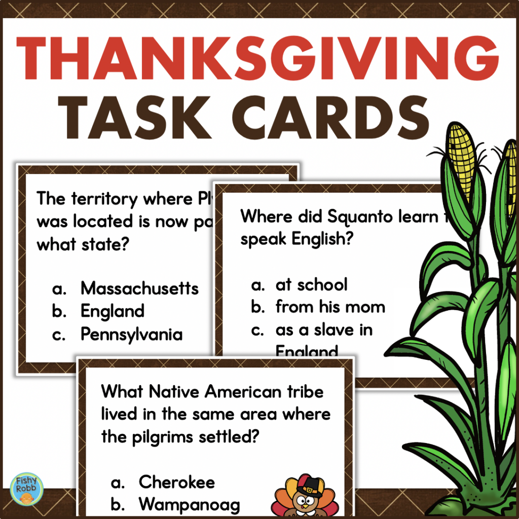 The First Thanksgiving Task Cards | Made By Teachers