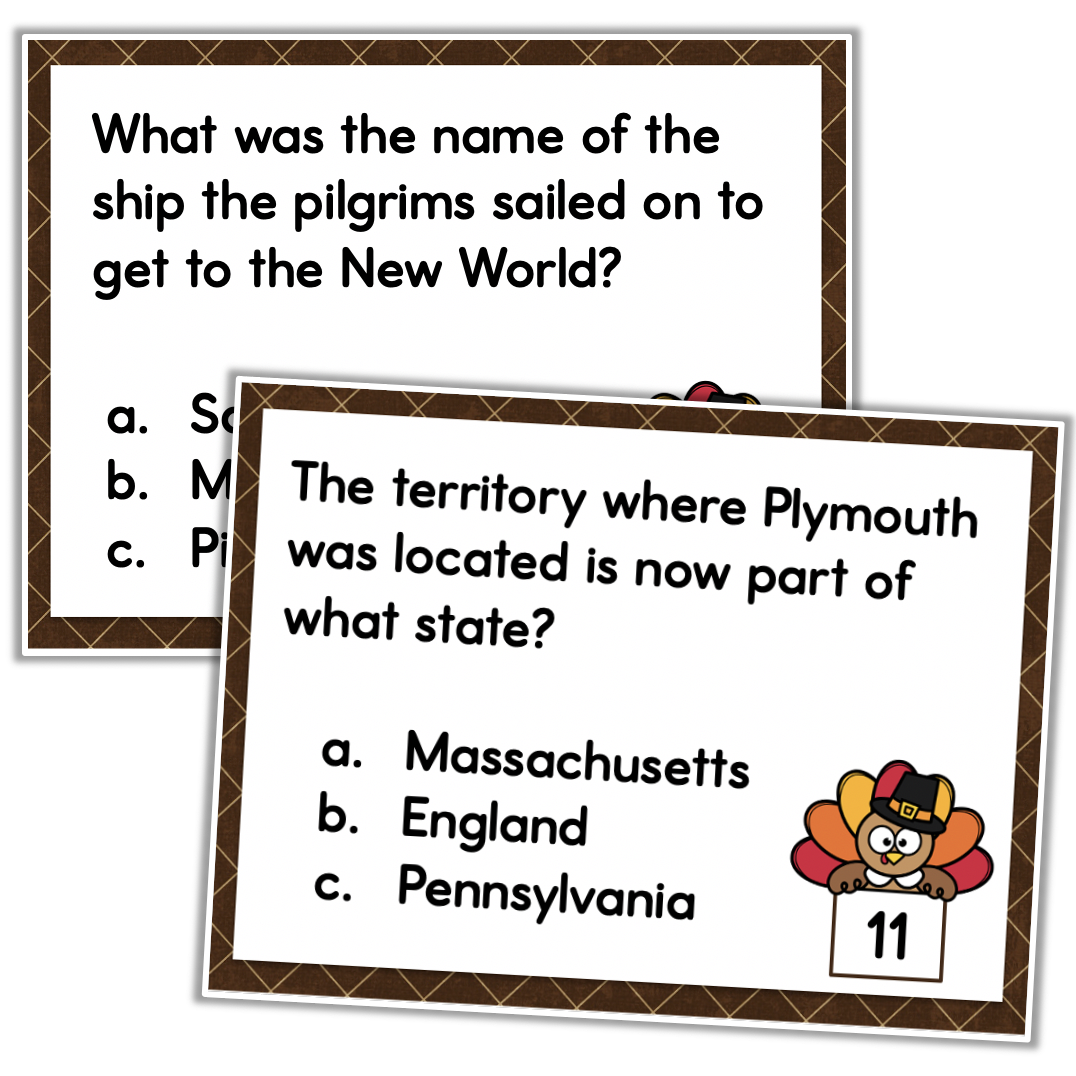 The First Thanksgiving Task Cards | Made By Teachers