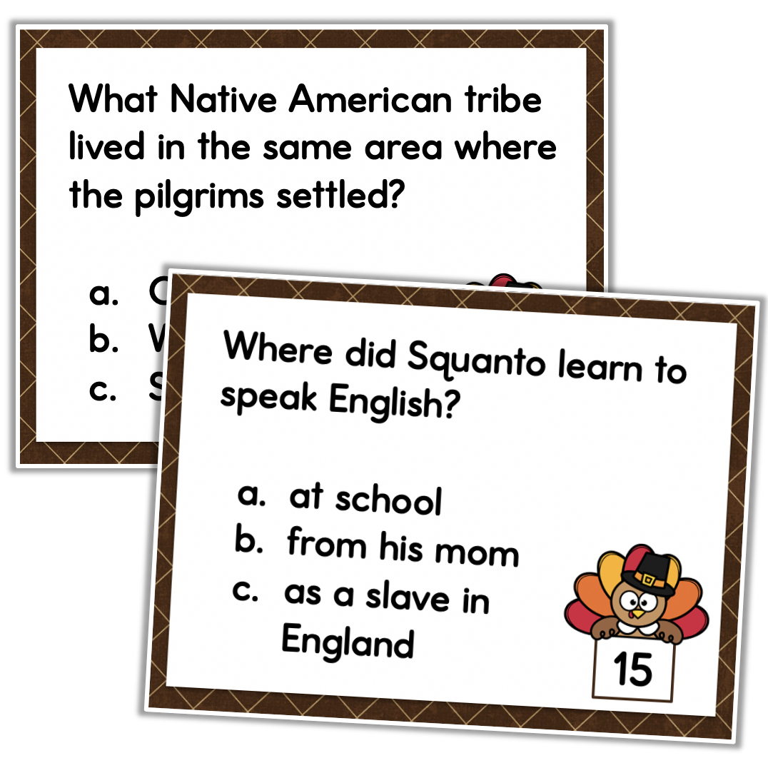 The First Thanksgiving Task Cards | Made By Teachers