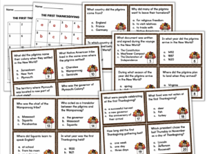 The First Thanksgiving Task Cards - Made By Teachers