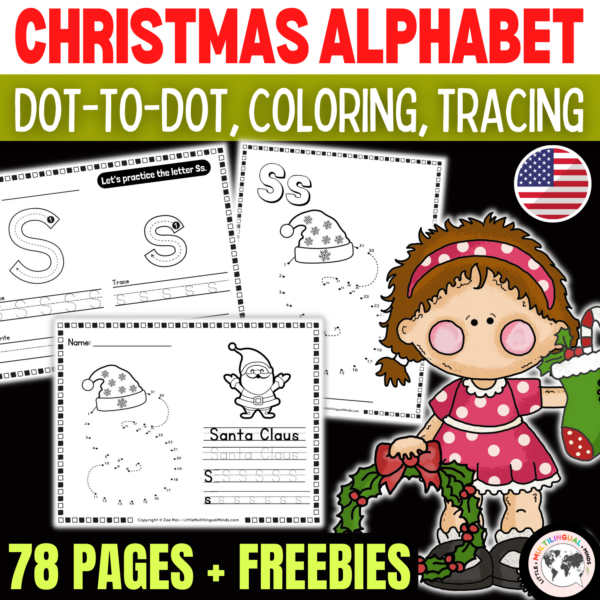 Christmas Alphabet A-Z Worksheets | Dot to Dot, Tracing, Coloring ...