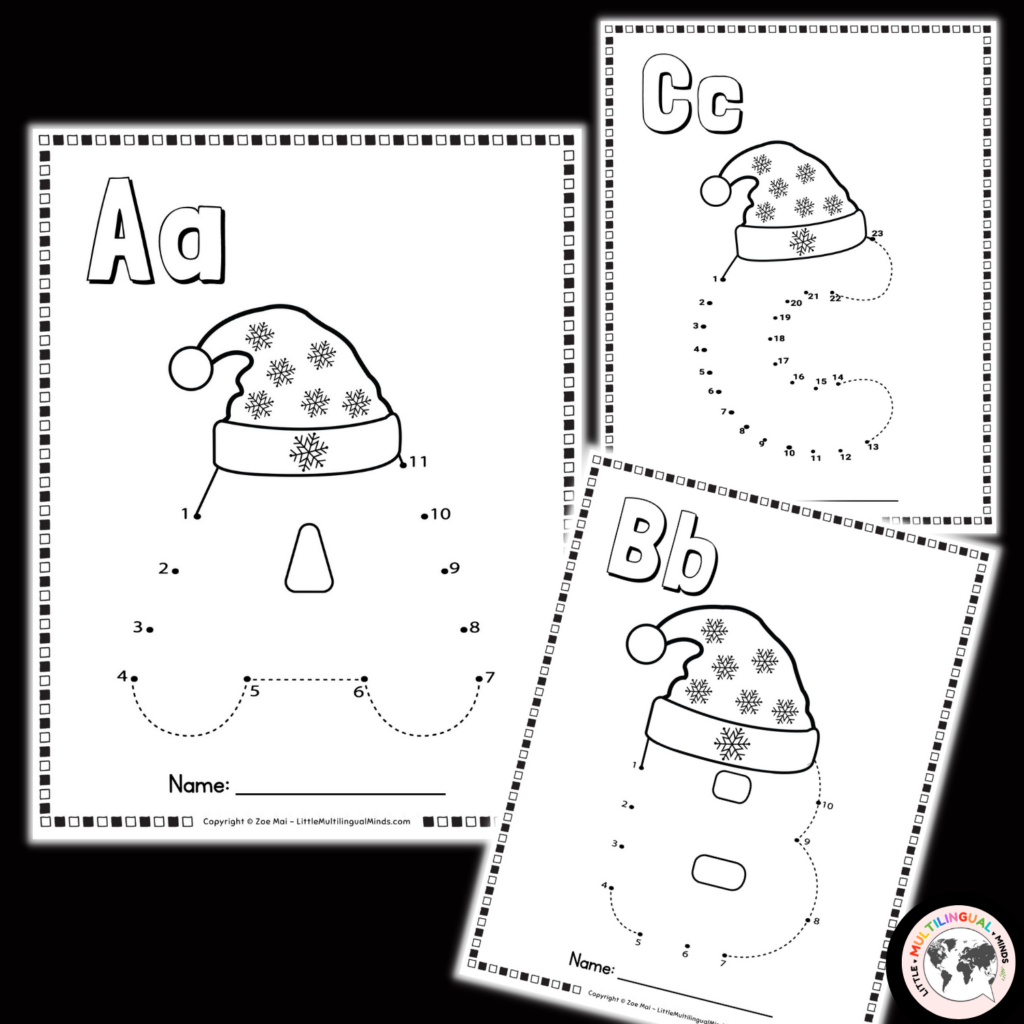 Christmas Alphabet A-Z Worksheets | Dot to Dot, Tracing, Coloring ...