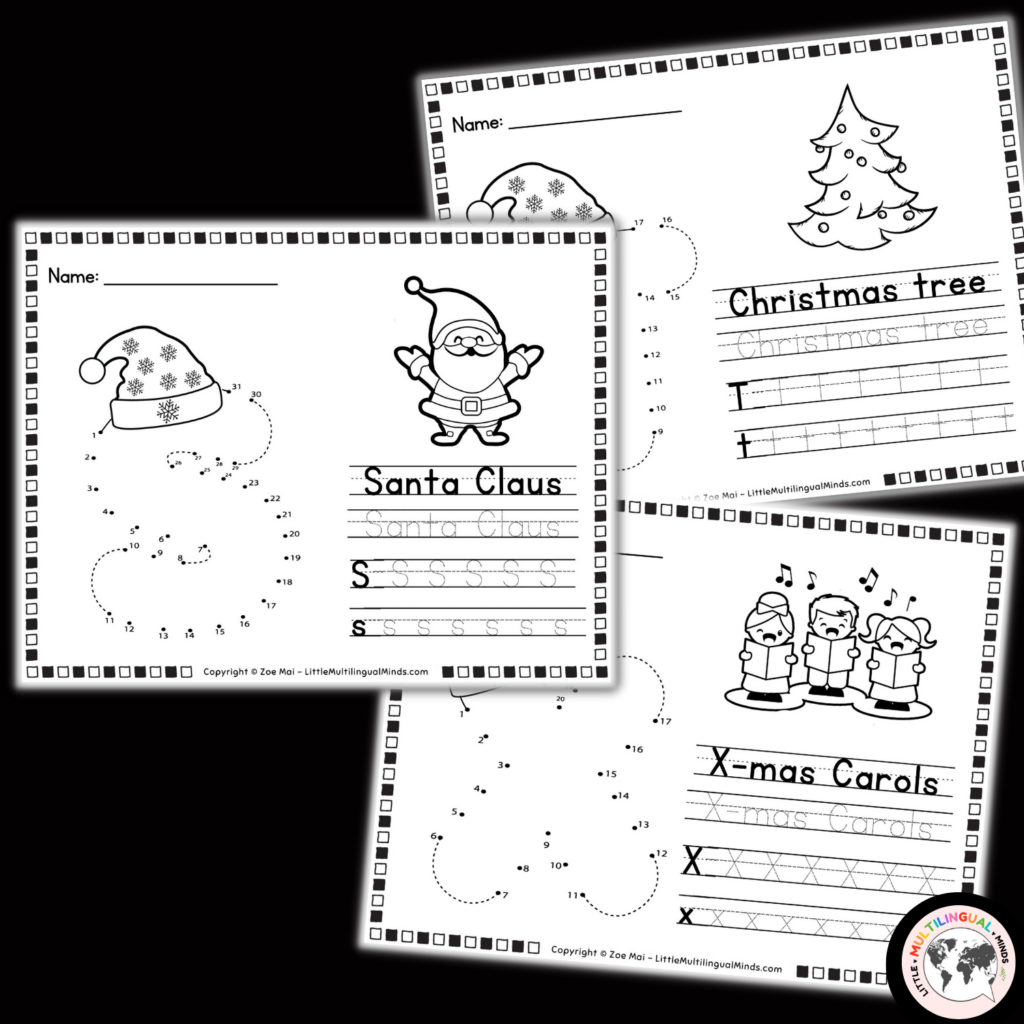 Christmas Alphabet A-Z Worksheets | Dot to Dot, Tracing, Coloring ...