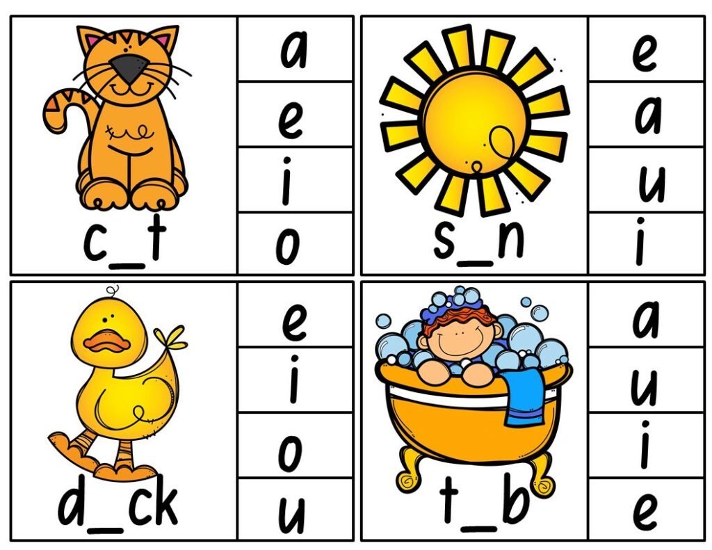 Clip Cards {Middle/Vowel Sounds} | Made By Teachers