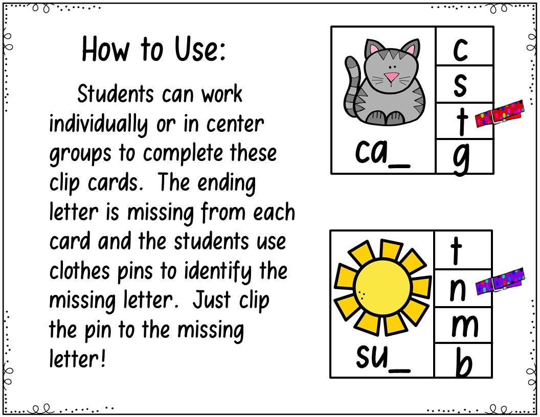 Clip Cards {Ending Sounds} | Made By Teachers