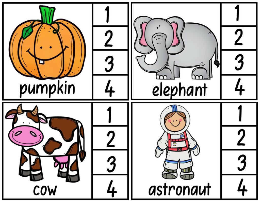 Clip Cards {Syllables} | Made By Teachers