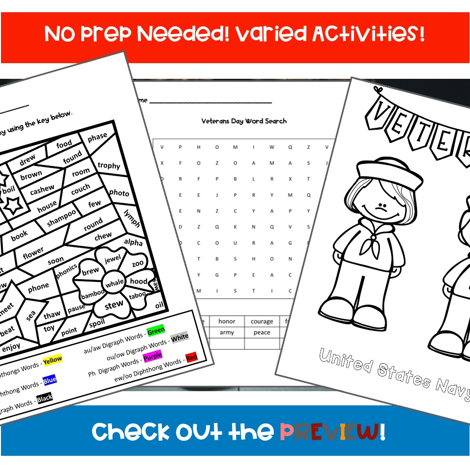 Veterans Day Reading Comprehension & Activities Packet | Made By Teachers