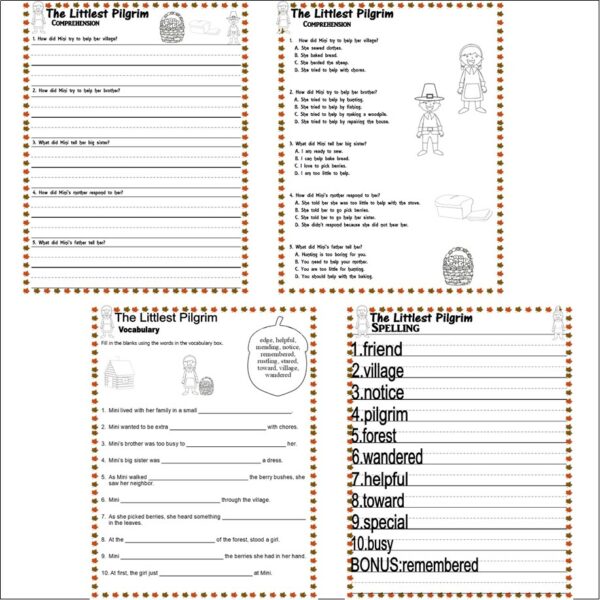 Littlest Pilgrim Thanksgiving Book Study Companion Reading ...