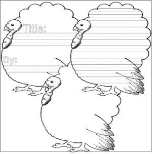 Turkey Shape Book * Primary Handwriting Lines * Writing Thanksgiving ...