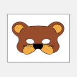 Bear Paper Mask Printable Woodland Forest Animal Craft Activity Costume ...