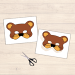 Bear Paper Mask Printable Woodland Forest Animal Craft Activity Costume ...