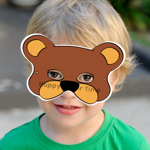 Bear Paper Mask Printable Woodland Forest Animal Craft Activity Costume ...