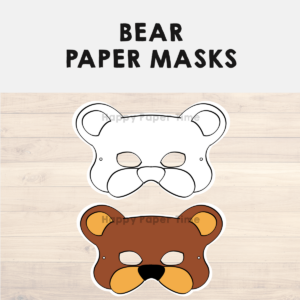 Bear Paper Mask Printable Woodland Forest Animal Coloring Craft ...
