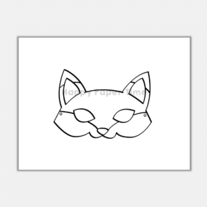 Fox Paper Mask Printable Woodland Forest Animal Coloring Craft Activity ...