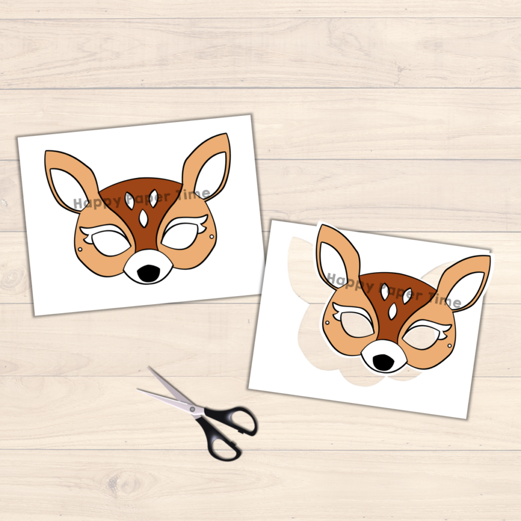 Deer Paper Mask Printable Woodland Forest Animal Costume Craft Activity ...