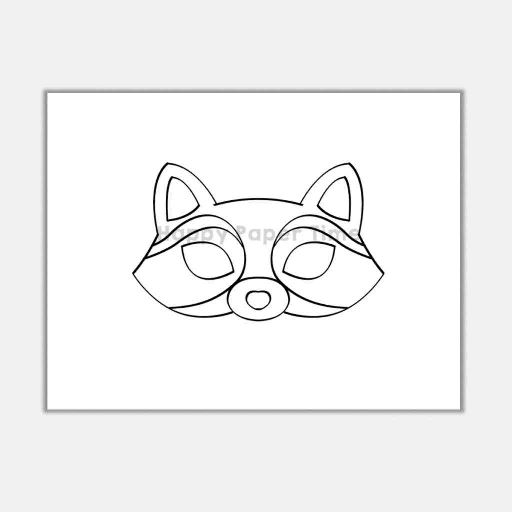 Raccoon Paper Mask Printable Woodland Forest Animal Coloring Craft ...