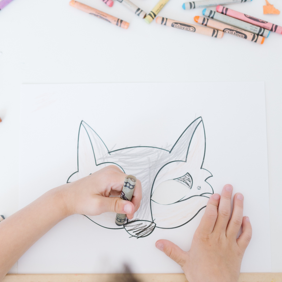 Wolf Paper Mask Printable Woodland Forest Animal Coloring Craft ...