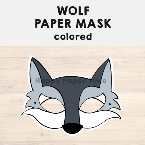 Wolf Paper Mask Printable Woodland Forest Animal Costume Craft Activity ...