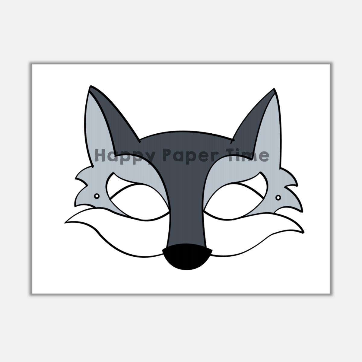 Wolf Paper Mask Printable Woodland Forest Animal Costume Craft Activity ...