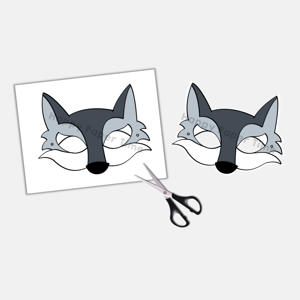 Wolf Paper Mask Printable Woodland Forest Animal Costume Craft Activity ...