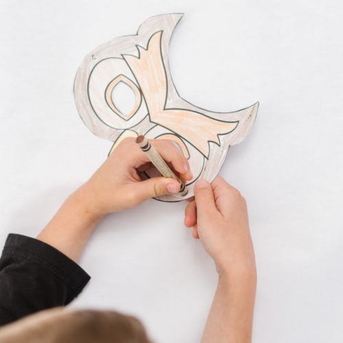 Owl Paper Mask Printable Woodland Forest Animal Coloring Craft Activity ...