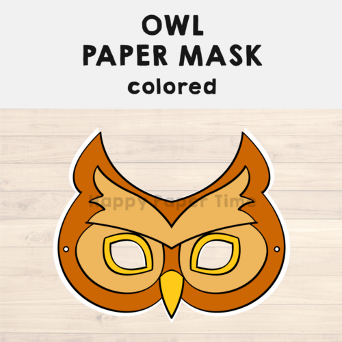 Owl Paper Mask Printable Woodland Forest Animal Costume Craft Activity ...
