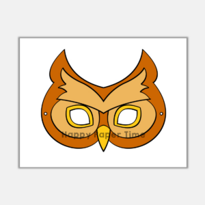 Owl Paper Mask Printable Woodland Forest Animal Costume Craft Activity ...