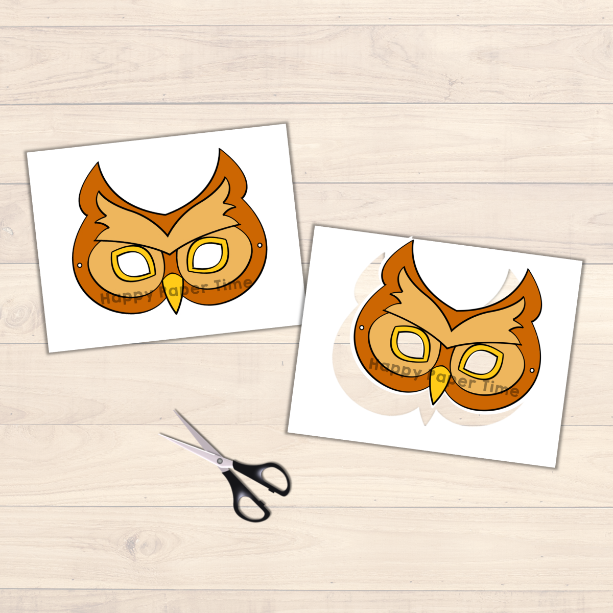 Owl Paper Mask Printable Woodland Forest Animal Costume Craft Activity ...