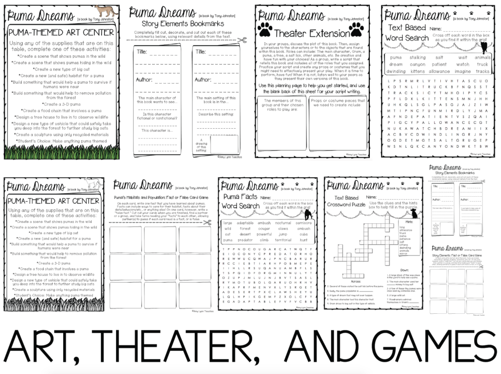 Puma Dreams {A Book Study Set} | Made By Teachers