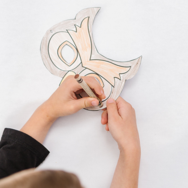 Owl Paper Mask Printable Woodland Forest Animal Coloring Craft Activity ...