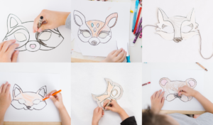 Woodland Animal Paper Masks Printable Forest Coloring Craft Activity ...
