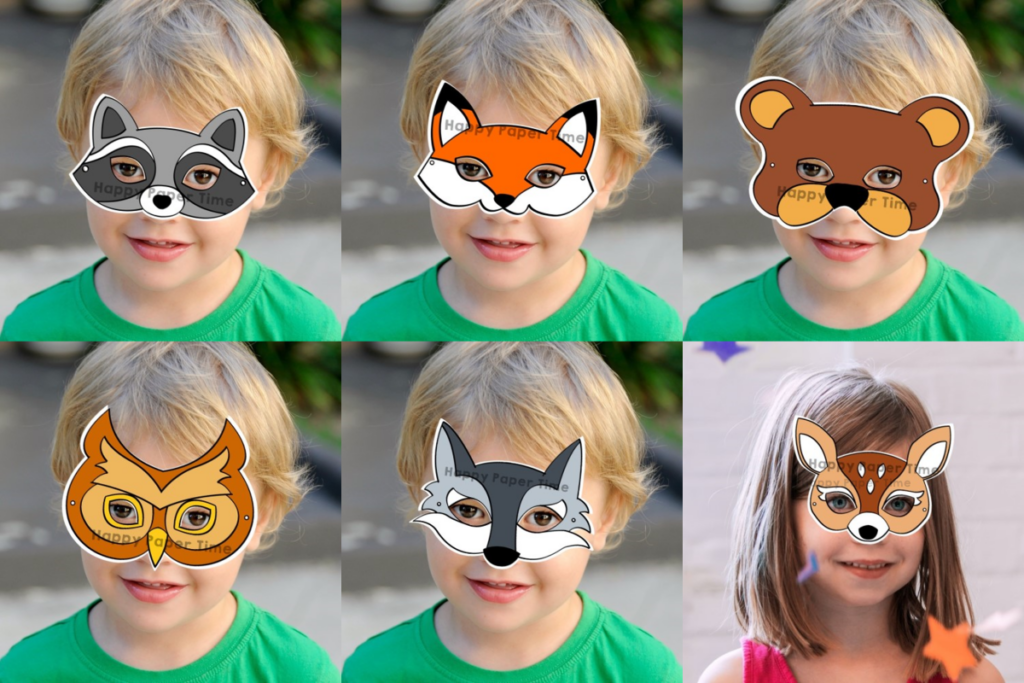 Woodland Animal Paper Masks Printable Forest Costume Craft Activity ...