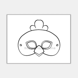 Chicken Paper Mask Printable Farm Animal Coloring Craft Activity ...