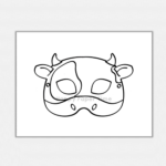 Cow Paper Mask Printable Farm Animal Coloring Craft Activity Costume ...