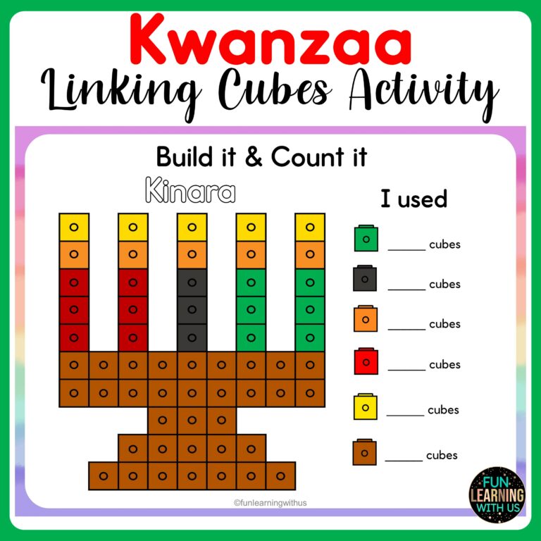 Kwanzaa Linking Cubes Mats | Fine motor Skill or STEM Center Mats ...