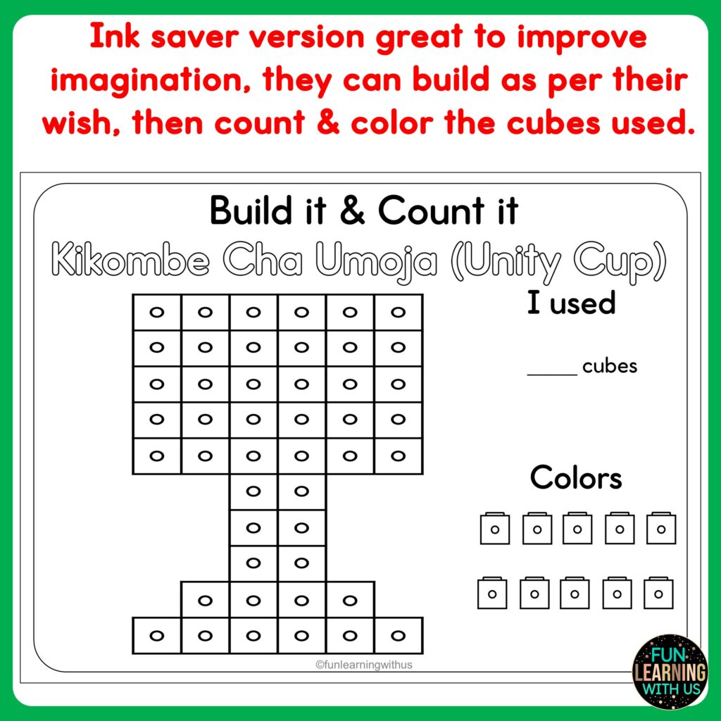 Kwanzaa Linking Cubes Mats | Fine motor Skill or STEM Center Mats ...