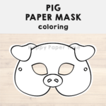 Farm Animal Paper Masks Printable Coloring Craft Activity Costume ...