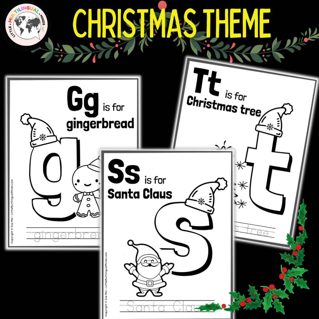Christmas Alphabet Worksheets - Christmas Coloring & Tracing Practice ...
