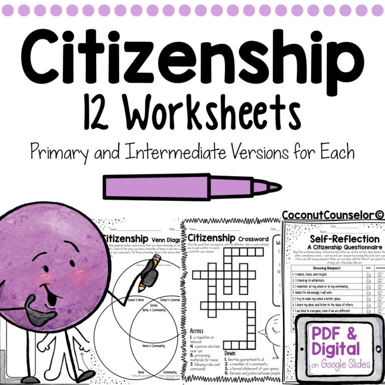 Citizenship Worksheet Set of 12 | Made By Teachers