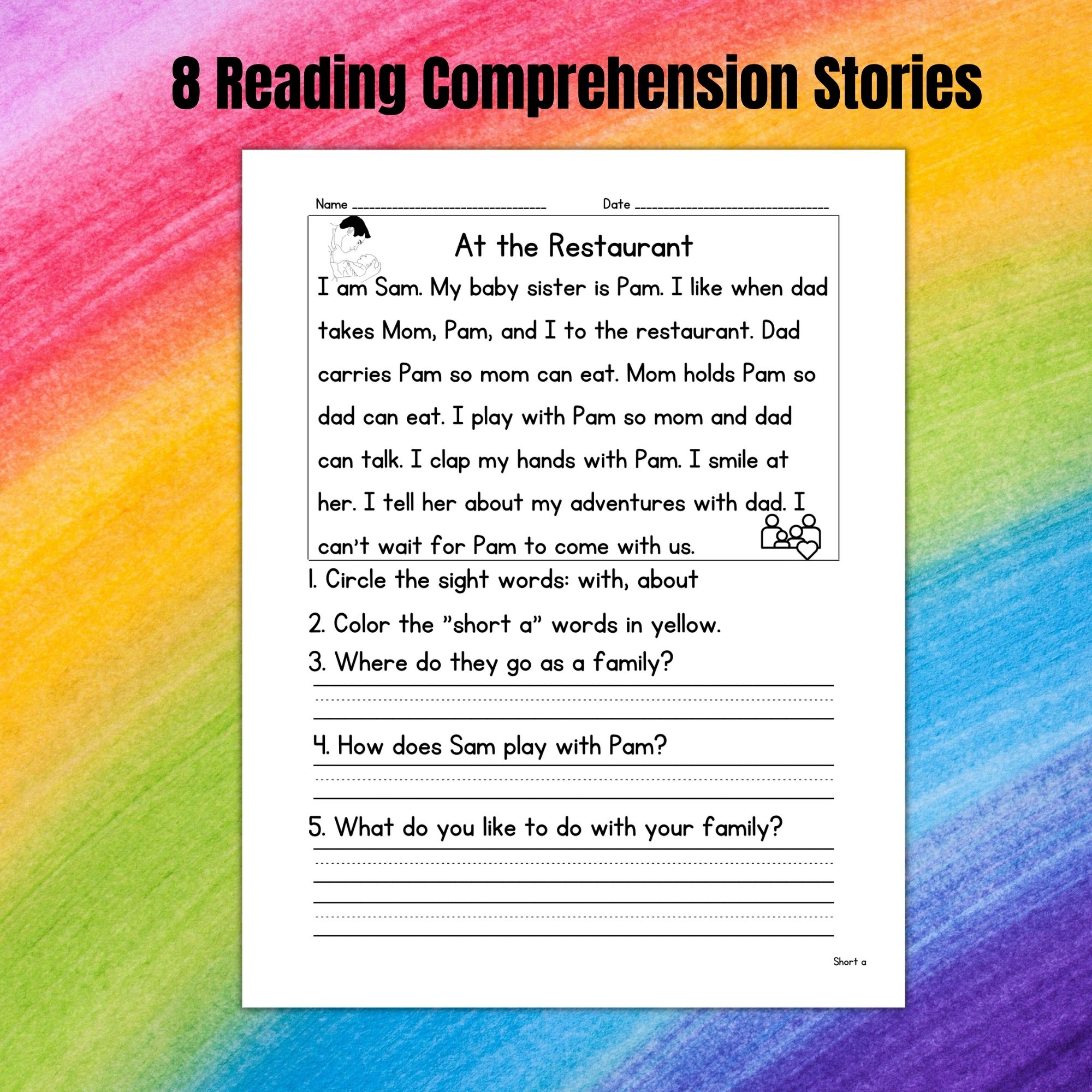 Differentiated “short vowel a” story passage worksheet bundle | Made By ...