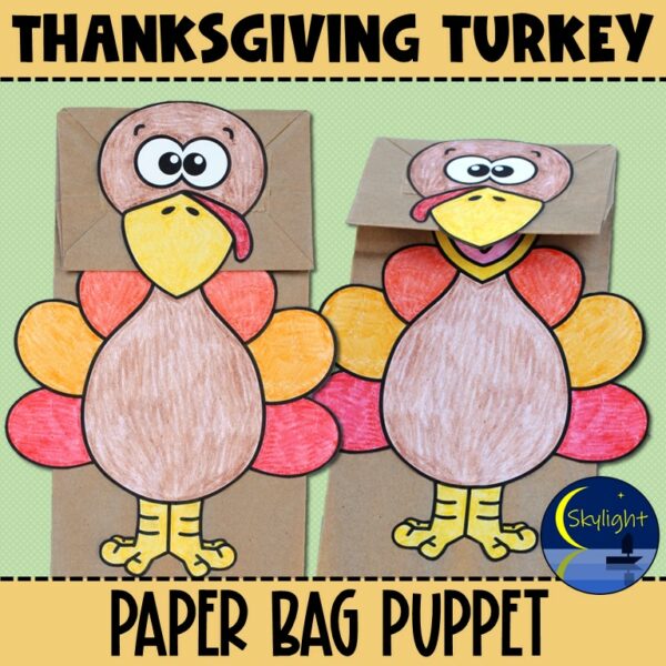 Turkey Paper Bag Puppet Thanksgiving Craft Activity | Made By Teachers