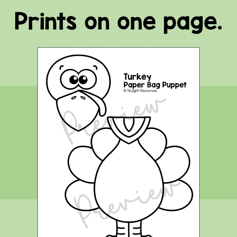 Turkey Paper Bag Puppet Thanksgiving Craft Activity | Made By Teachers