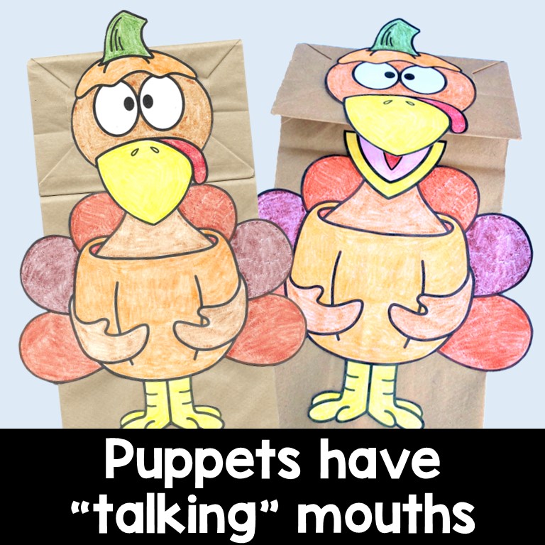 I Am Not a Turkey Thanksgiving Paper Bag Puppets | Craft Activity ...