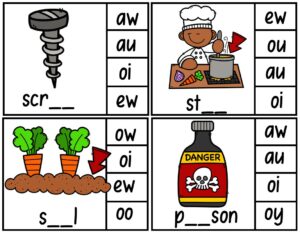 Clip Cards {Diphthongs} | Made By Teachers