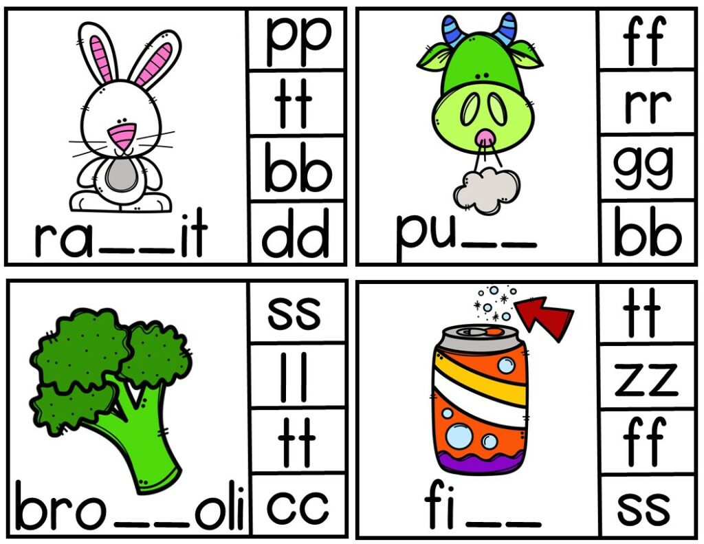 Clip Cards {Double Consonants} | Made By Teachers