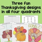 Thanksgiving Mystery Graphing Pictures Four Quadrant and Quadrant I ...